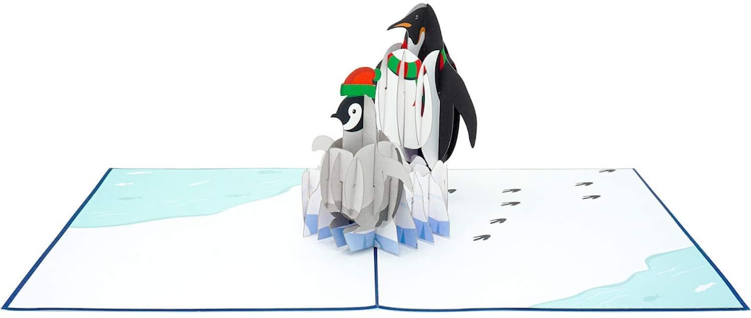 Paper Love 3D Penguin Christmas Pop up Card, Gift for Winter, Christmas ...