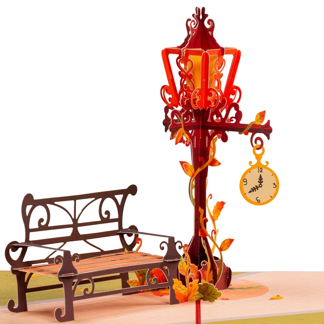 Paper Love Fall Pop up Card, 3D Lamppost, for Autumn, Thanksgiving, All ...