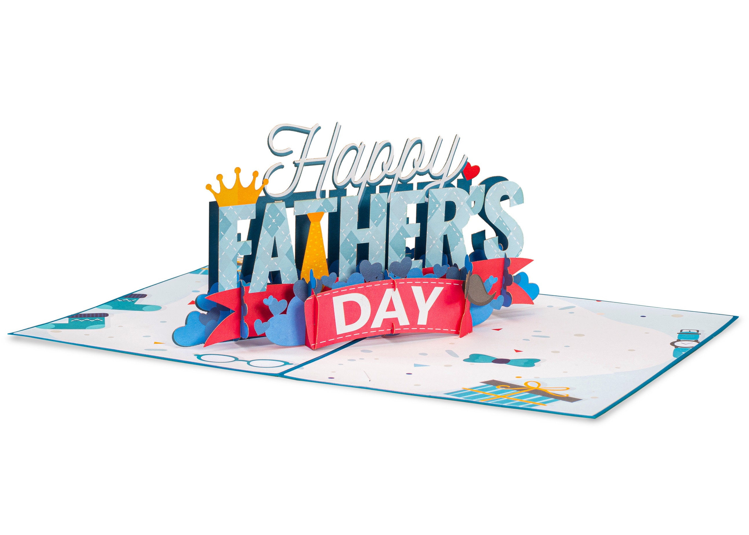 Paper Love Happy Fathers Day Pop up Card, Handmade 3D Popup Greeting ...