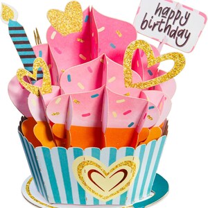 Paper Love 3D Birthday Pop up Card With Detachable Keepsake Cupcake ...