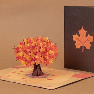 Paper Love Autumn Tree Pop up Card, Fall Tree, Handmade 3D Popup ...