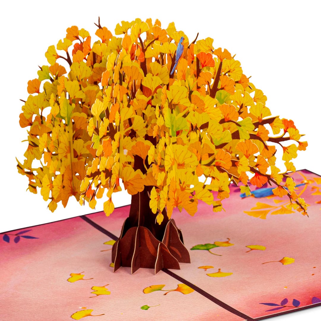 Paper Love Ginko Tree 3D Pop up Card, Handmade 3D Popup Greeting Cards ...