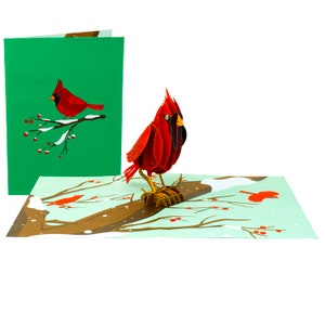 Paper Love Cardinal Pop up Card, Handmade 3D Popup Greeting Cards for ...