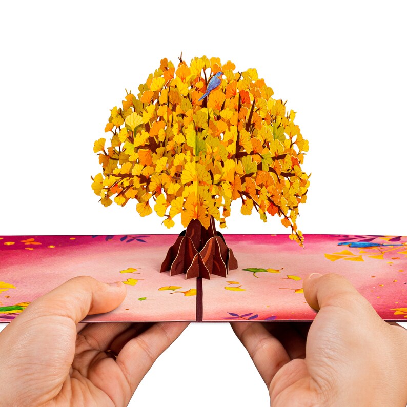 Paper Love Ginko Tree 3D Pop up Card, Handmade 3D Popup Greeting Cards ...