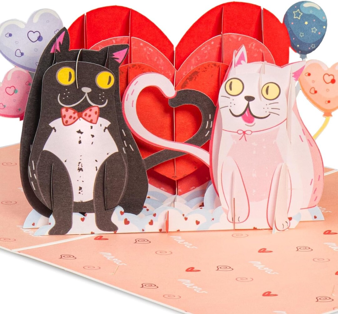 Frndly by Paper Love Pop up Card, 3D Purrfect Love - Handmade 100% ...
