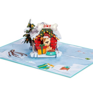 Paper Love Christmas Dog House Pop up Card, 3D Christmas Greeting, Gift ...