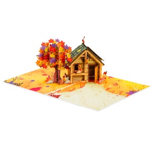 Paper Love Frndly Cozy Autumn Home 3D Pop up Card, All Occasion, Fall ...