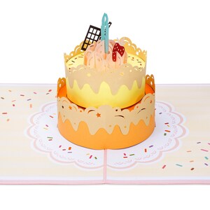 Paper Love Birthday Cake Pop up Card, 3D Popup Greeting Cards, for ...