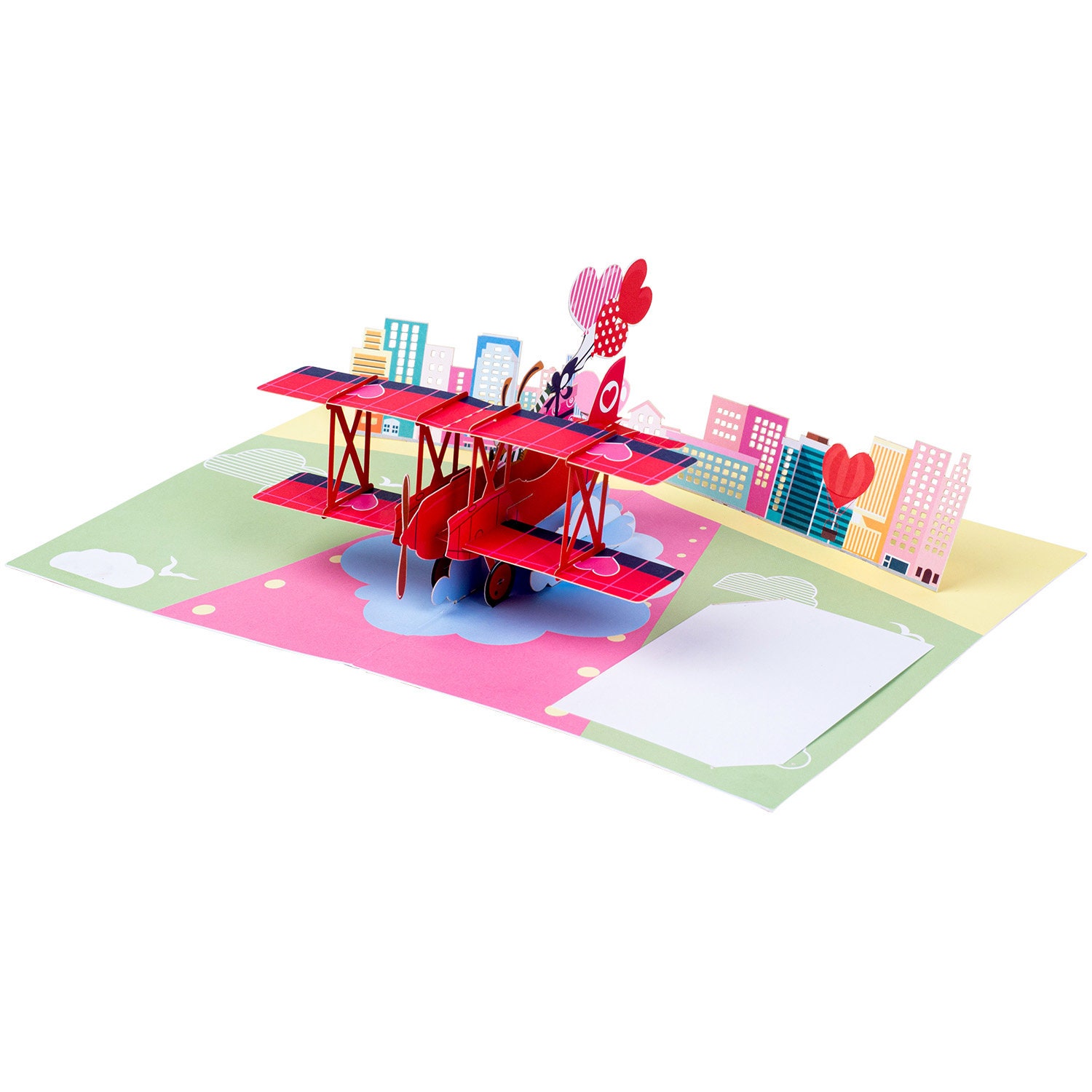 Paperlove Love Biplane Pop Up Card Handmade 3d Popup Etsy