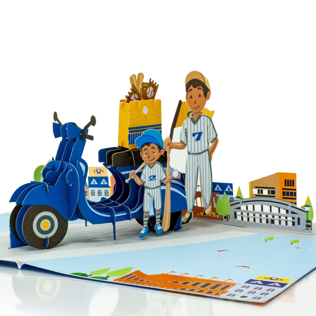 Paper Love Baseball Pop up Card, 3D Popup Greeting Cards, for Fathers ...