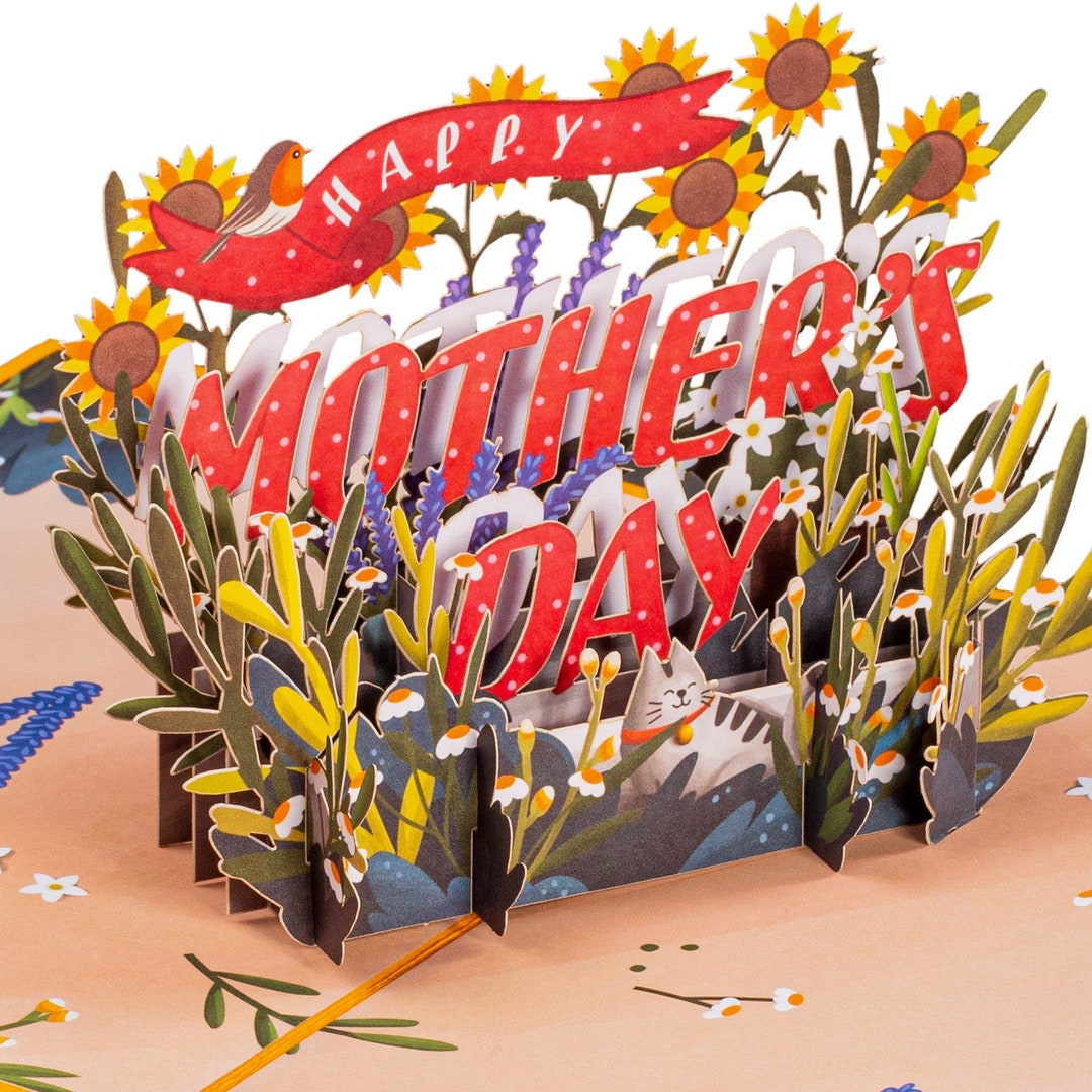 Handmade Mother's Day Pop up Card, Floral Design, Includes Note Tag - Etsy
