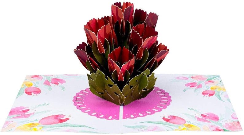Paper Love Pop-Up Tulip Bouquet Pop Up Card 3D Popup Greeting | Etsy