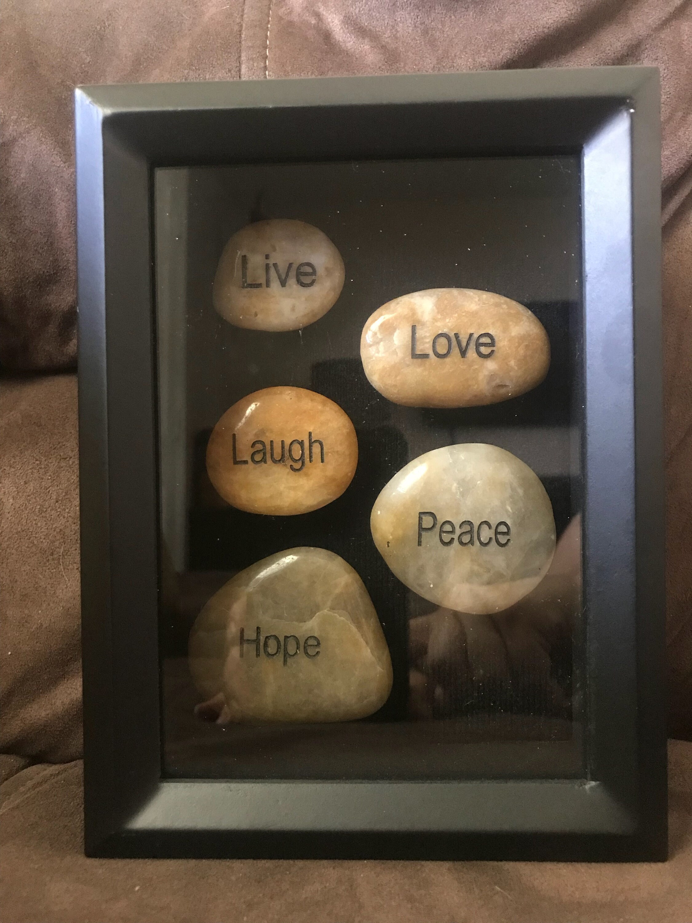 Shadow Box / Inspirational Stones Shadow Box / Inscribed | Etsy