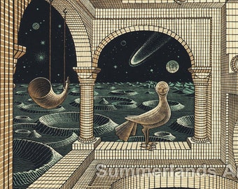 Mc Escher Print Another World - Etsy