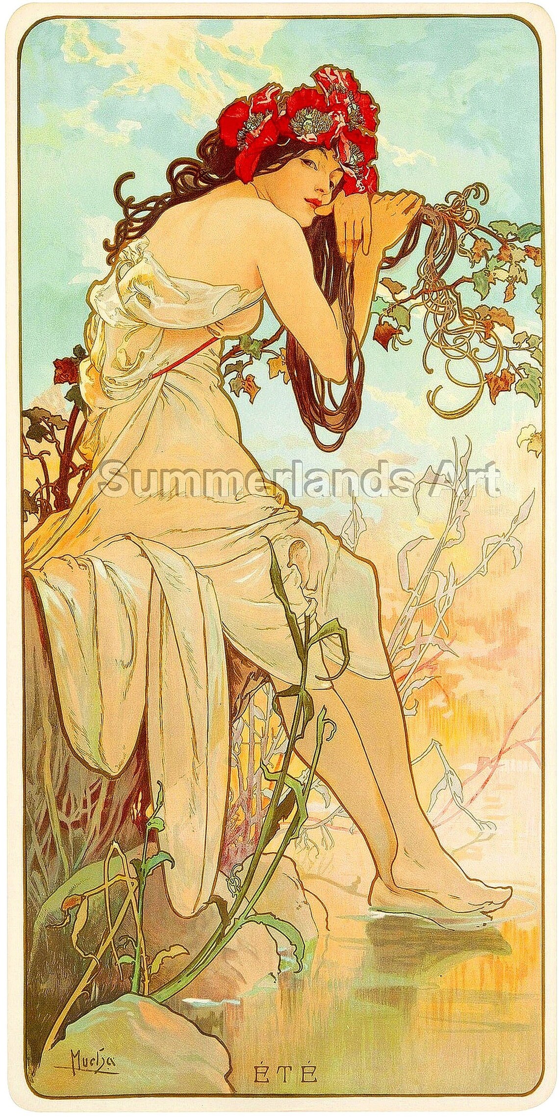 Alphonse Mucha the Seasons X4 Full Set Fine Art Print | Etsy