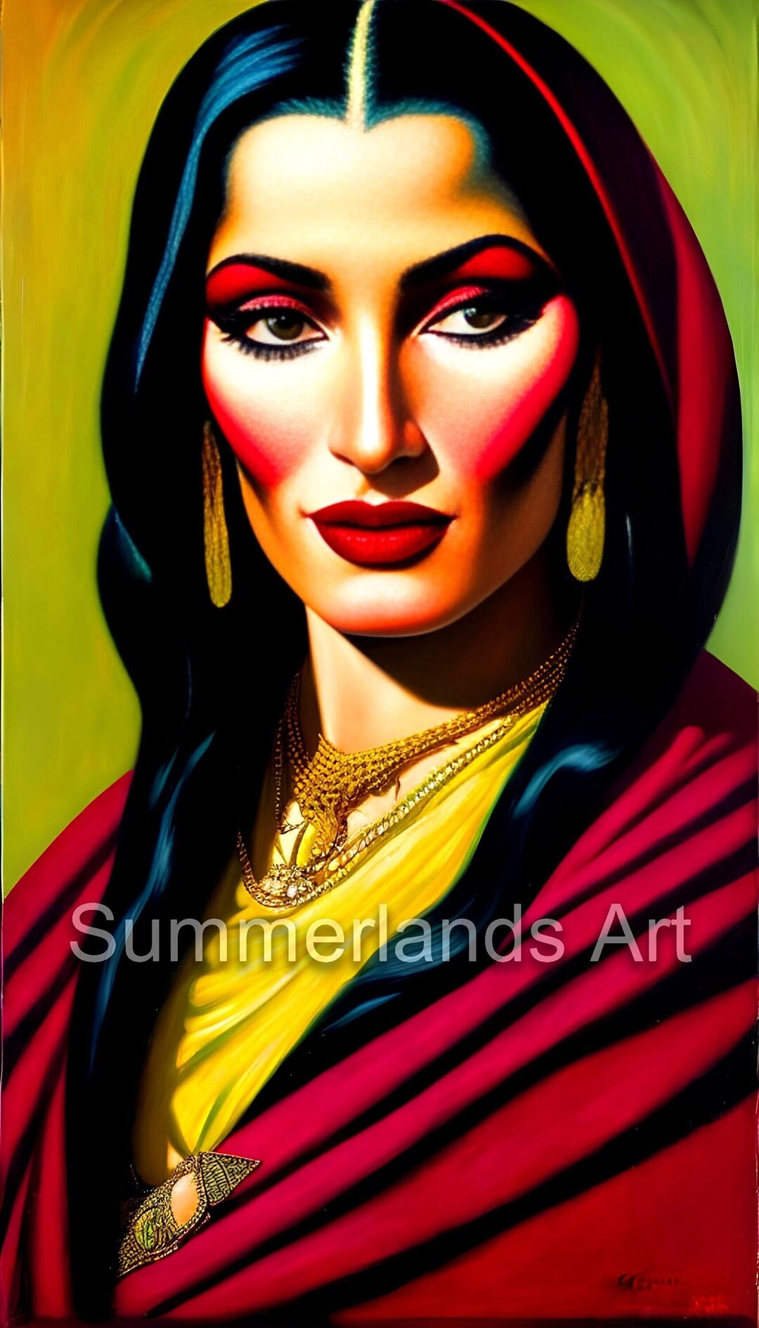 Nina Mid Century Girl, Shabner, Tretchikoff, JH Lynch, 40x70cm, Fine ...