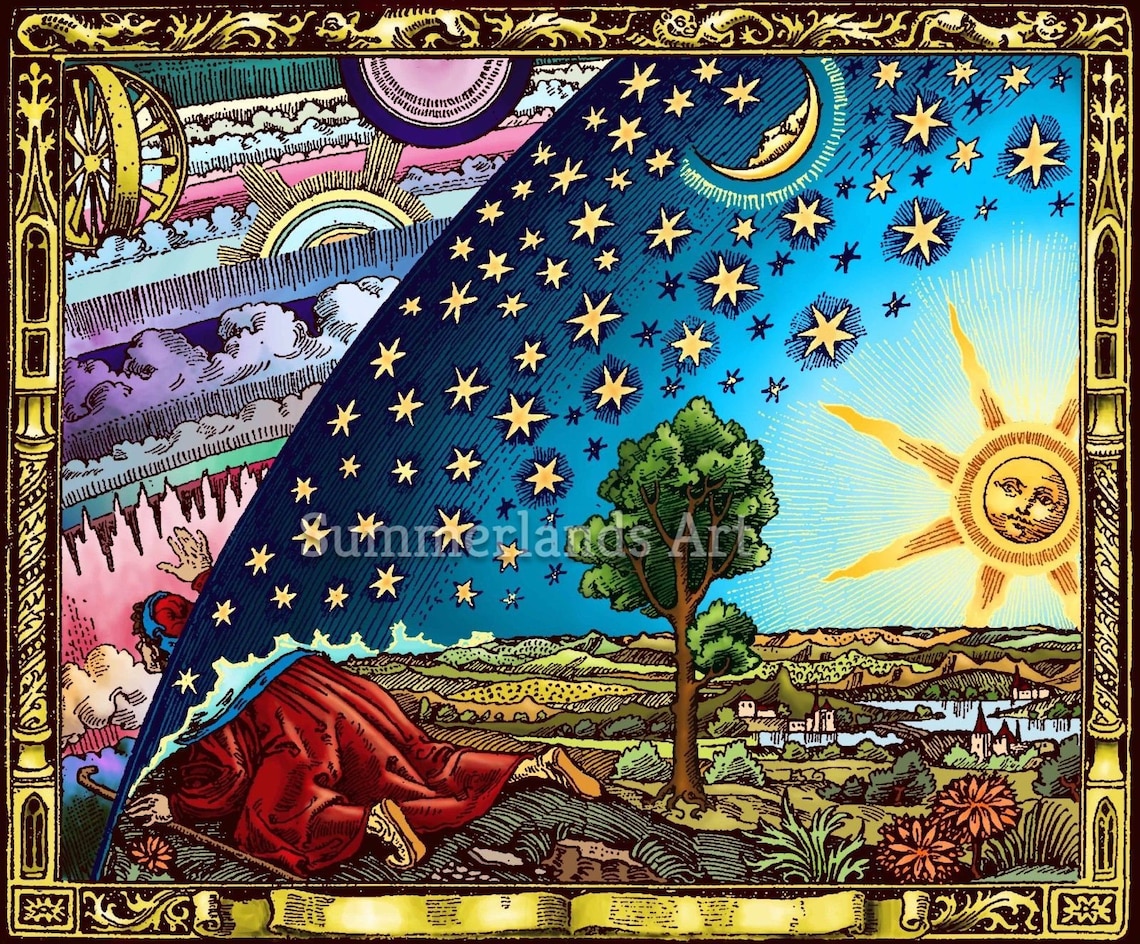 Flammarion Engraving FINE ART PRINT Medieval Rare Large 70 x | Etsy