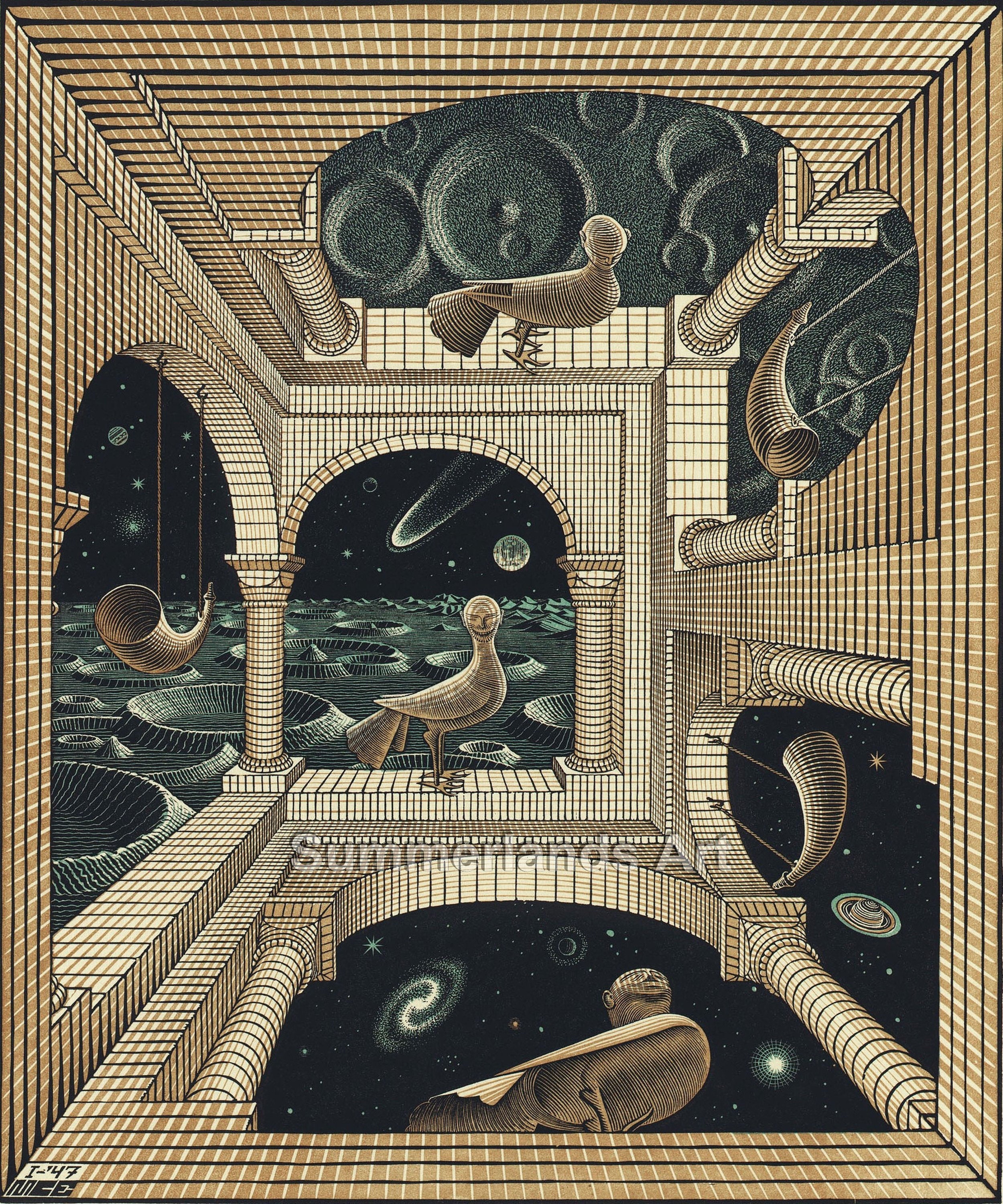 MC Escher Another World Fine Art Print 60x70cm Giclee - Etsy France