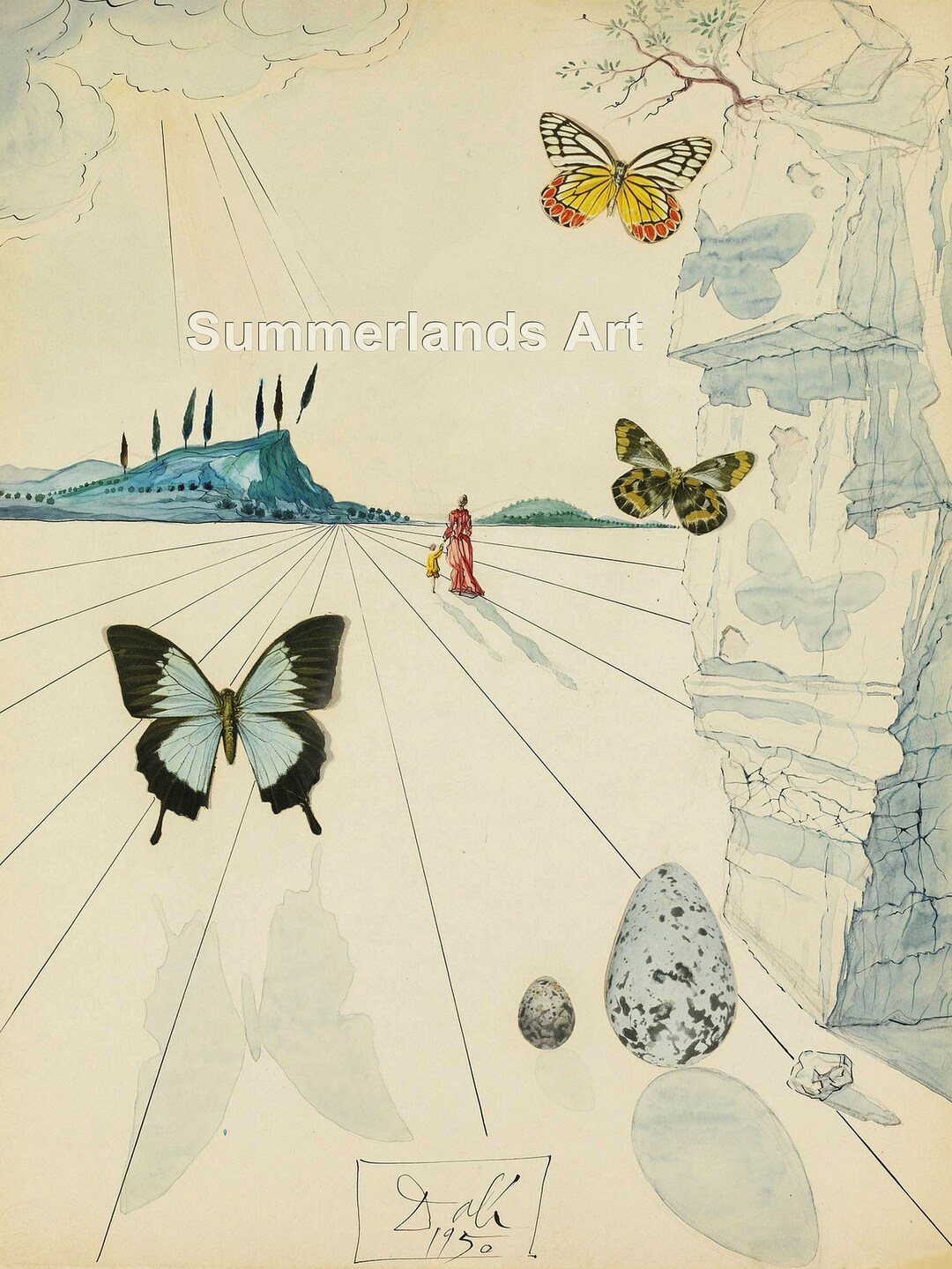 Salvador Dali Butterflies, Fine Art Print, 50x70cm, Giclee Gallery ...