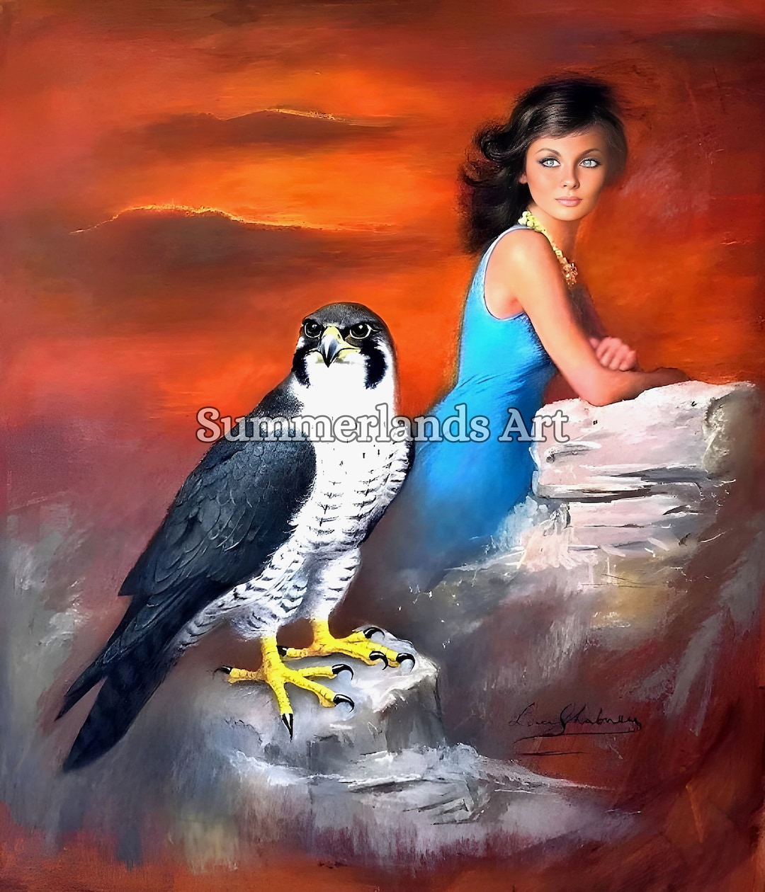 Louis Shabner Falcon Fine Art Print 60x70cm Giclee Gallery Grade Paper ...