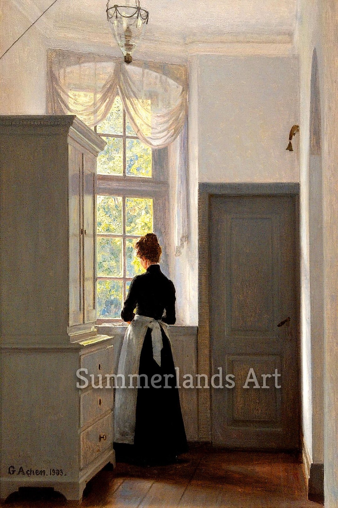 Georg Achen the Dream Window in the Old Liselund Castle, Fine Art Print ...