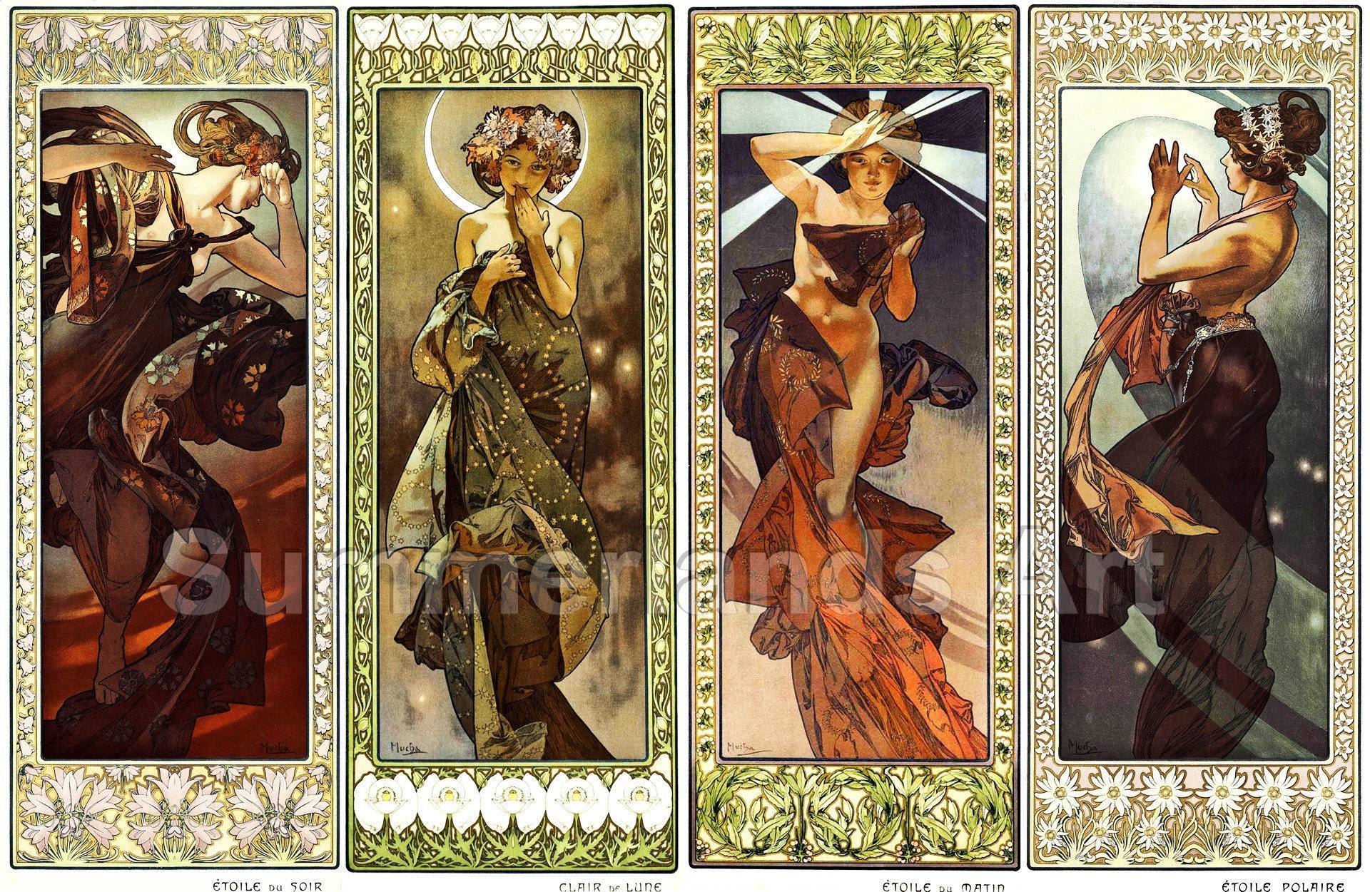 Alphonse Mucha Moon & Stars FINE ART PRINT 70 x 45 cm Very | Etsy Alphonse Mucha Moon & Stars FINE ART PRINT 70 x 45 cm Very | Etsy