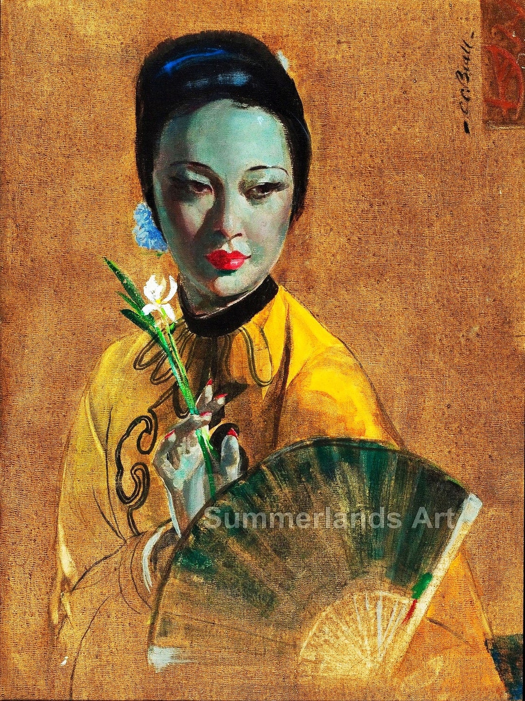 Cecil Beall the Fan, Fine Art Print, 55x70cm, Giclee Gallery Grade ...