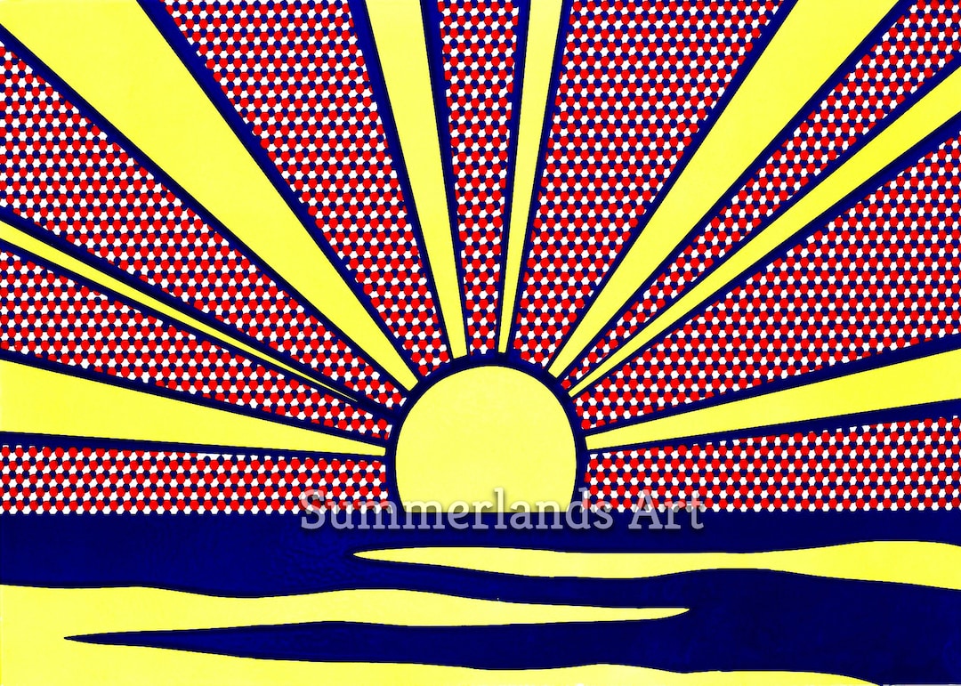 Roy Lichtenstein Sunset, Fine Art Print, 70x50cm, Giclee Gallery Grade Paper or Canvas, Pop ...