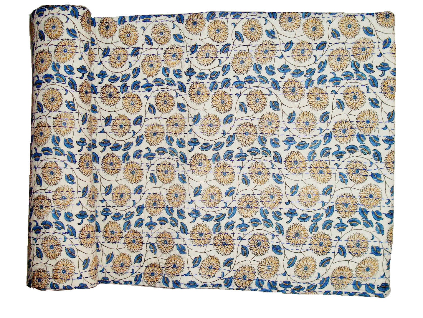 Jaipurfabnadcraft Kantha Bed Cove Hand Block Print Bedspread - Etsy