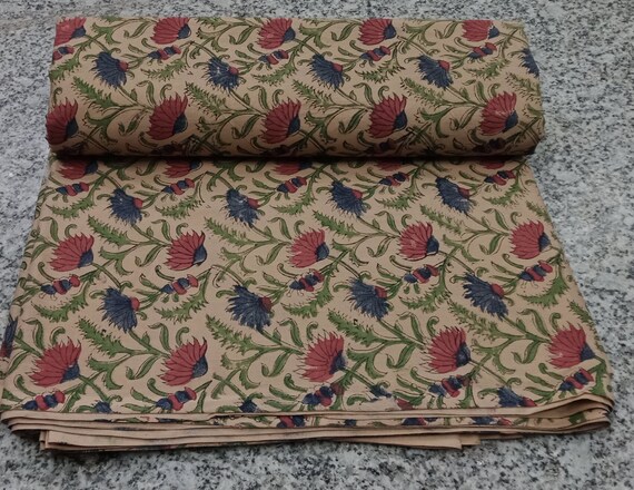 Hand Block Print Fabric | Etsy