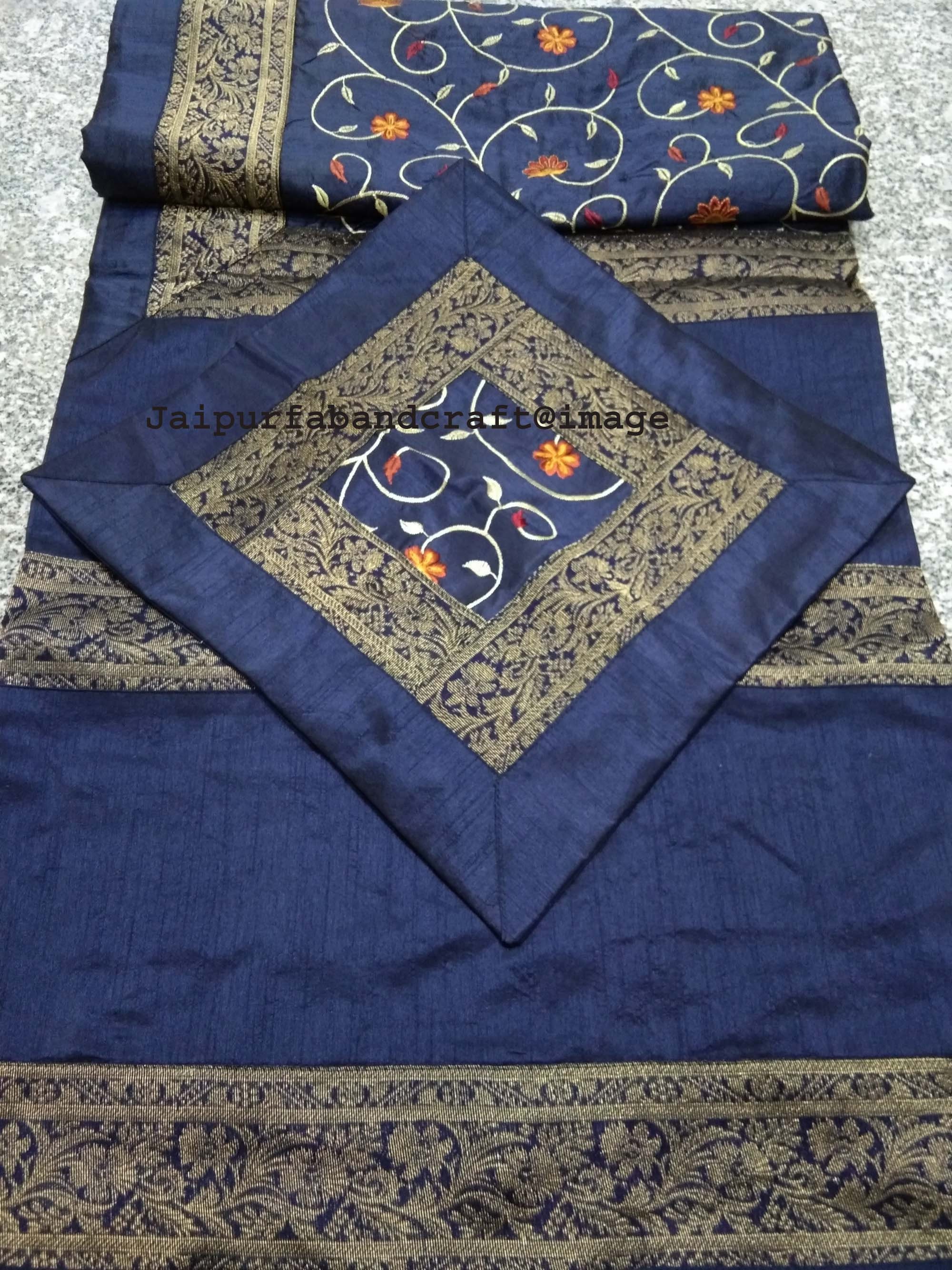 Jaipurfabandcrat Indian Tissue Ivory Silk Bed Cover/ Bed - Etsy