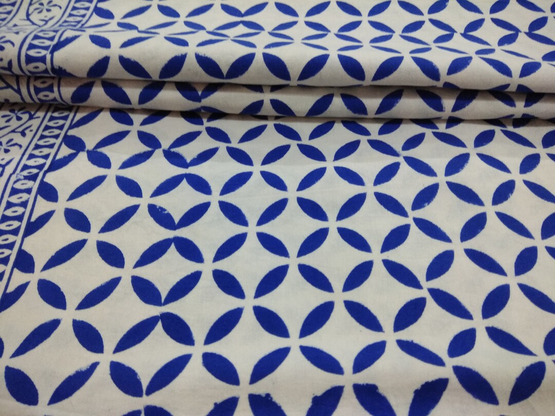 Handmade Indian Block Print Cotton Bedspread: King Size Flat Sheet - Etsy