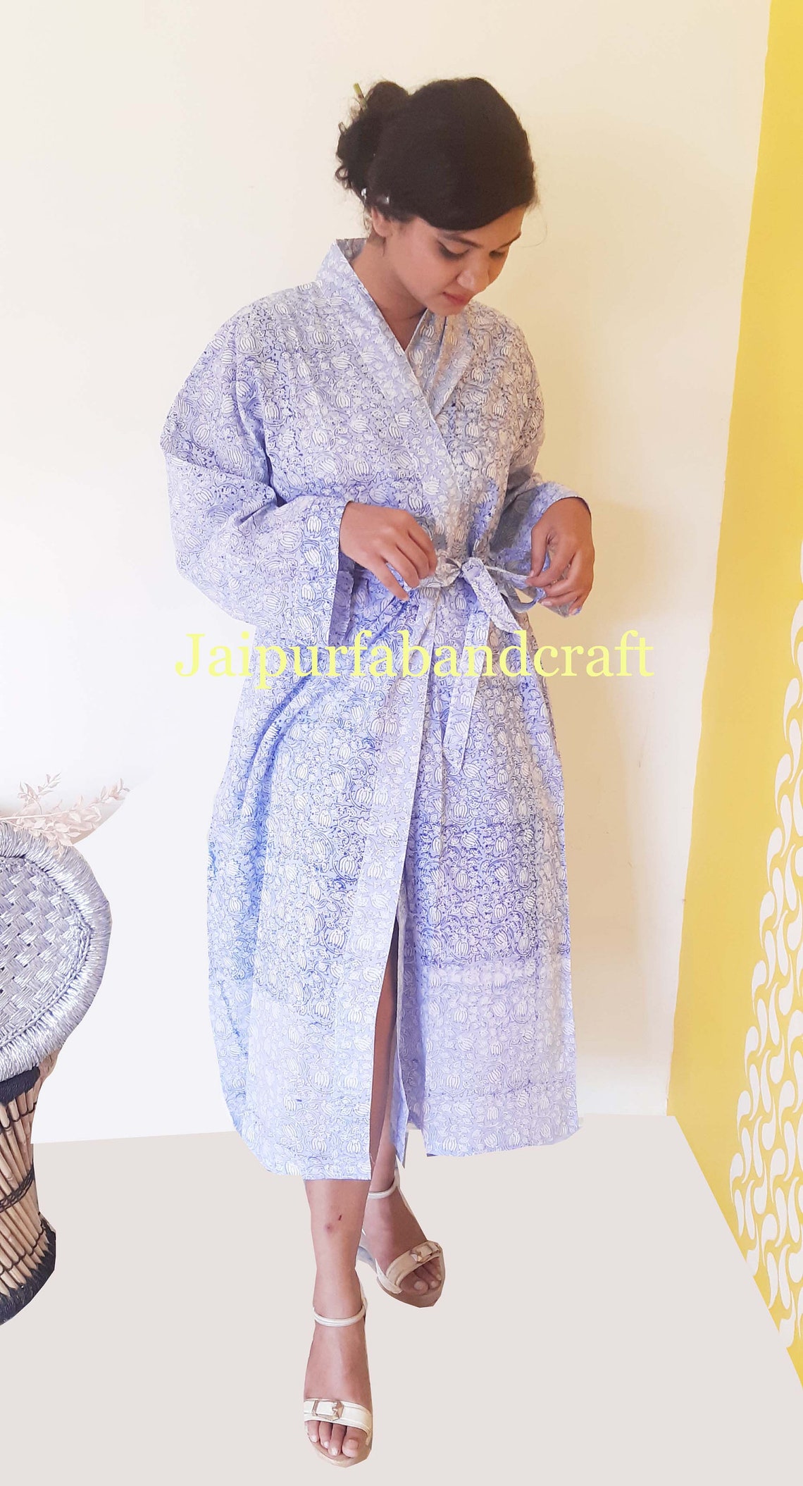 Kimono Dress Cotton Hand Block Print Kimono Wear Women's | Etsy