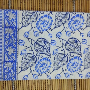 New Block Print Flat Bed Sheet Blue Floral Printed Blanket Cotton ...
