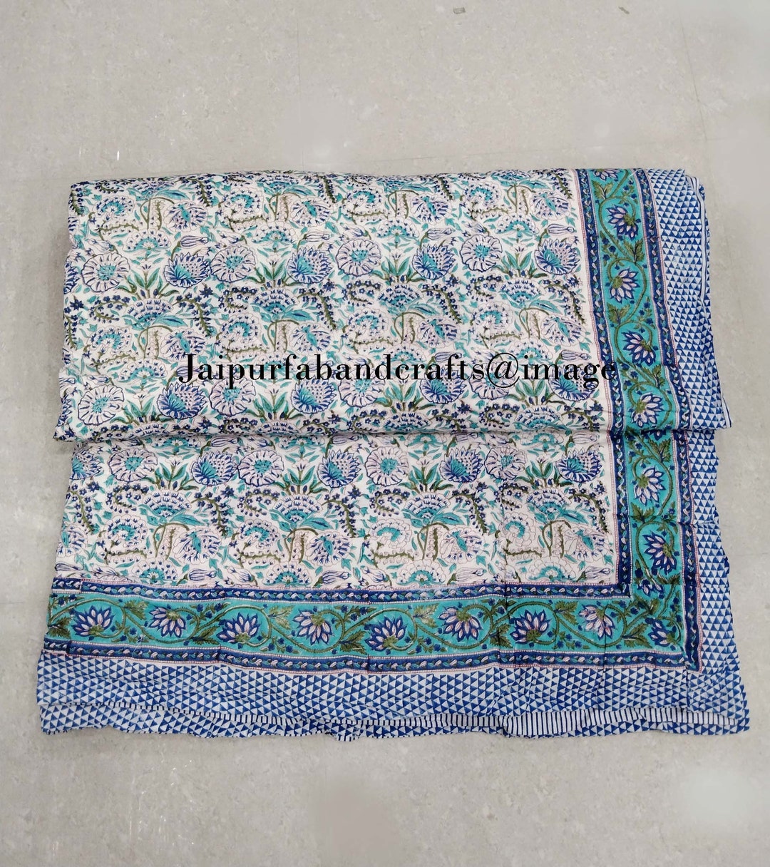 Cotton Hand Block Print Quilt Indian Hand Made Floral Print - Etsy