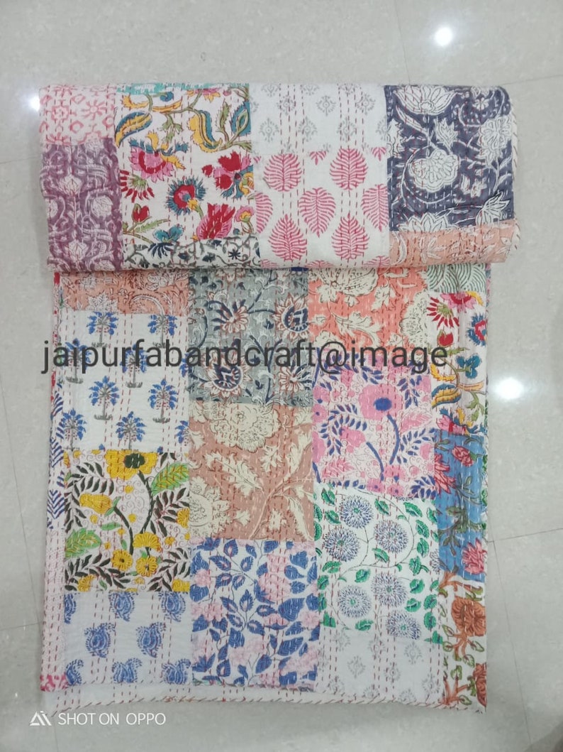 Hand Block Print Kantha Patchwork Kantha Patchwork Bedding | Etsy