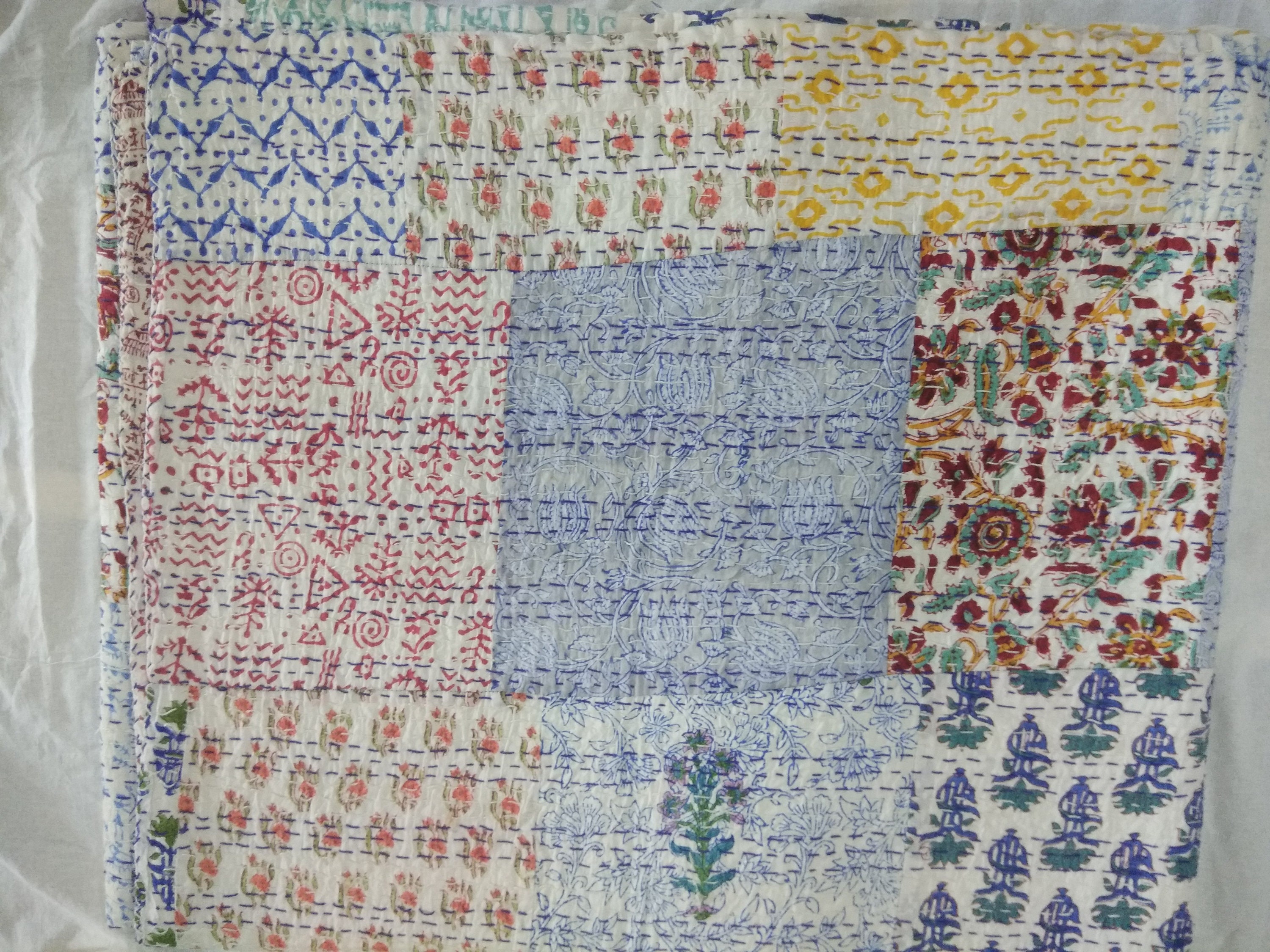 Hand Block Print Kantha Patchwork Kantha Patchwork Bedding | Etsy
