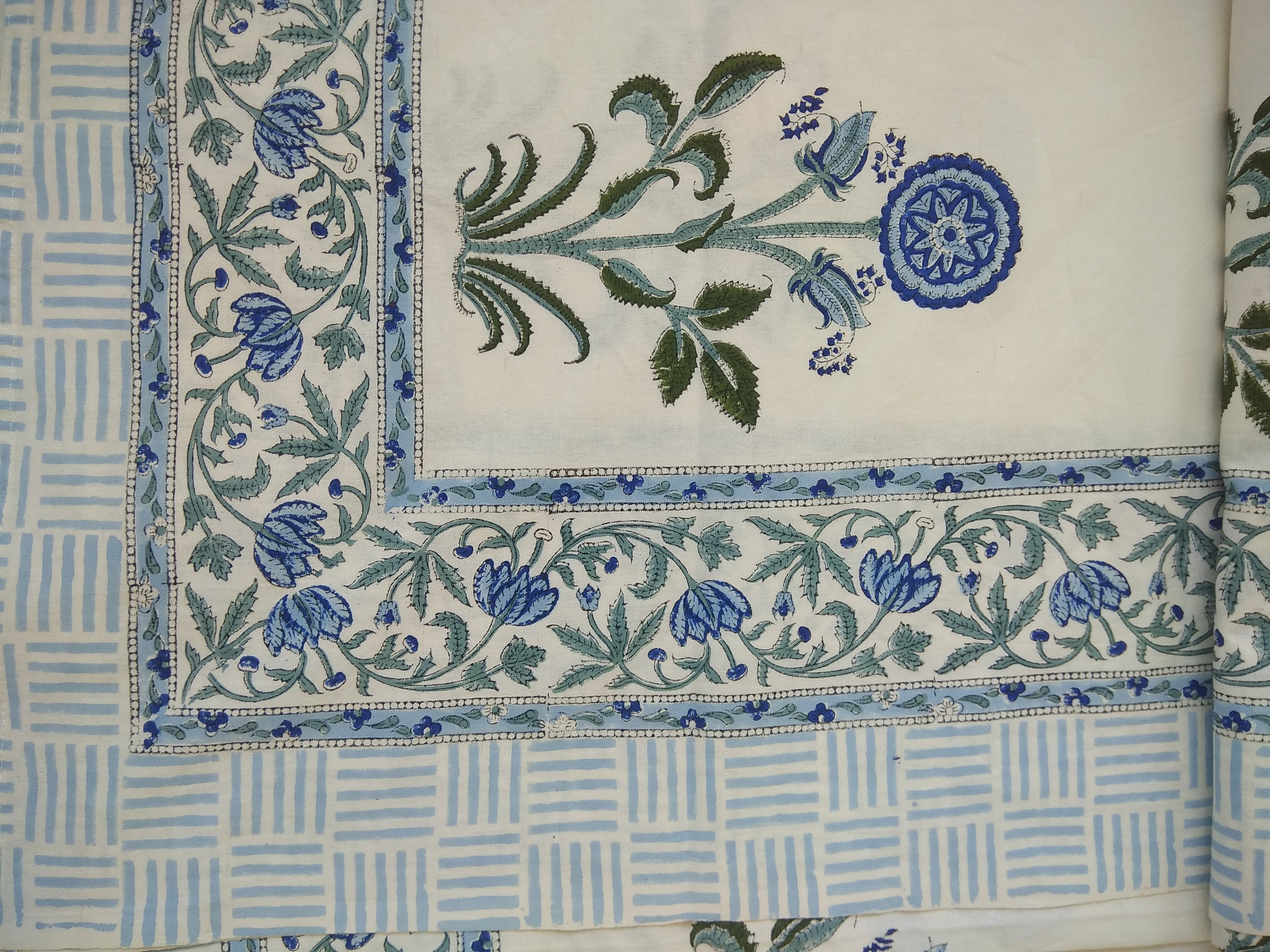 New Indian Flat Block Printed Bed-sheet Printed Hand Block With ...
