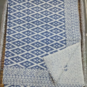 Handmade Block Print Flat Bed Sheet Floral Printed Blanket Cotton ...