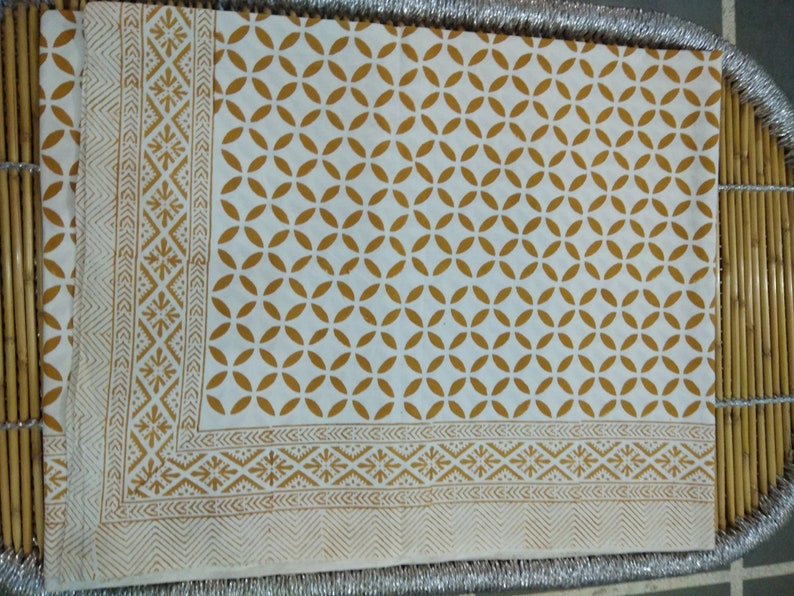 Yellow Flat Sheet Blanket Cotton Bedspread Block Print Blanket - Etsy