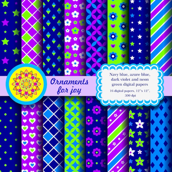 Neon Digital Paper - Etsy