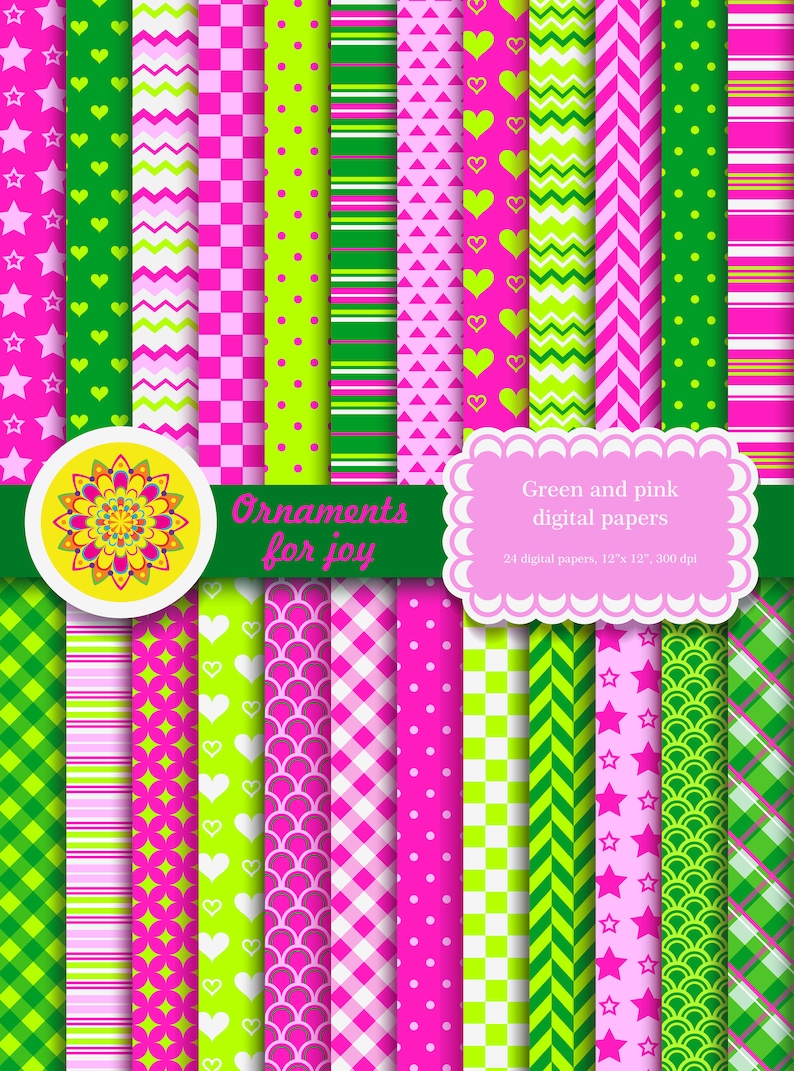Colorful,bright Color,neon Pink and Green,pink,forest Green,stars,polka ...