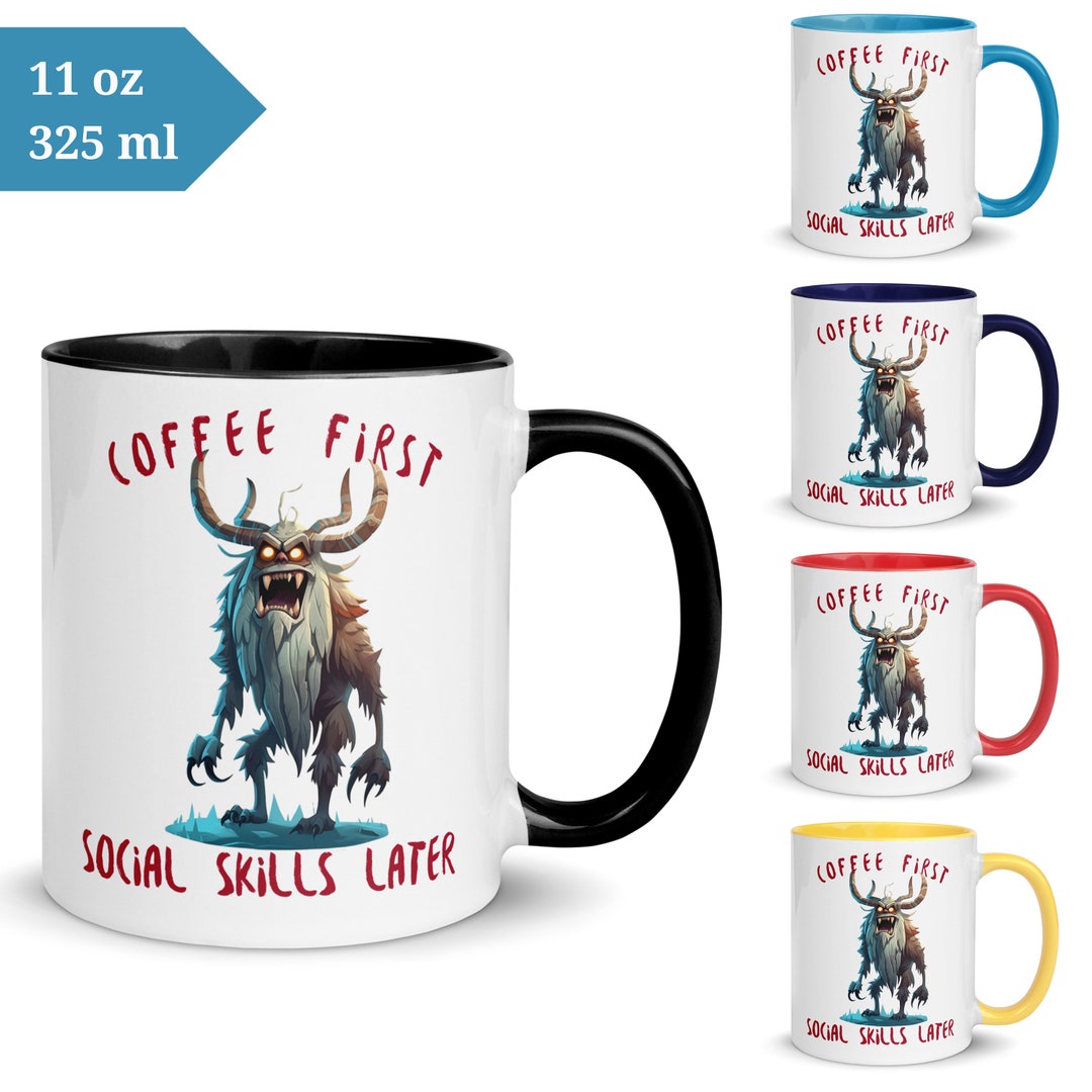 Coffee First, Social Skills Later Wendigo Ceramic Mug - Etsy