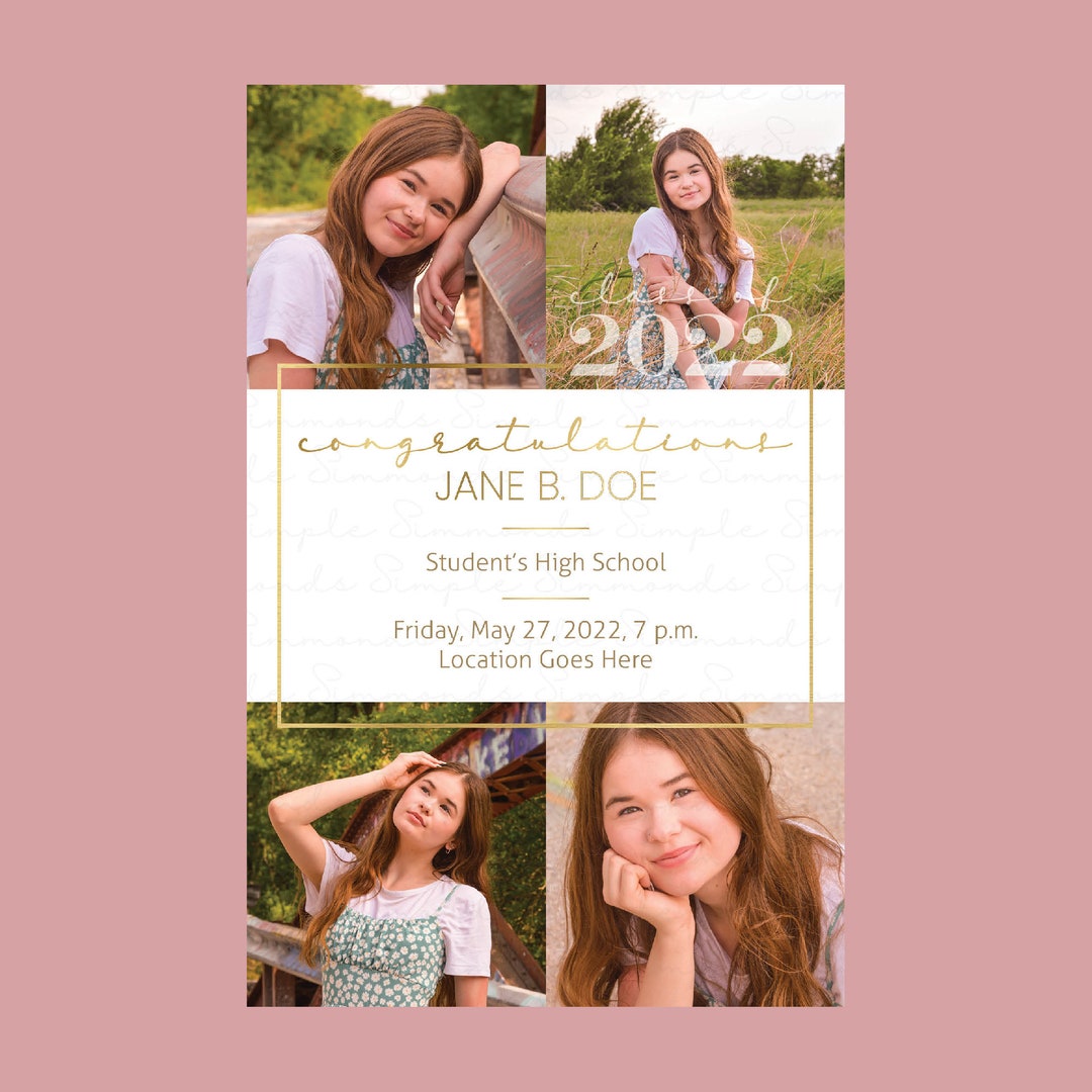 Modern Senior Invitation Design I Geometric Senior Invitation I Senior ...