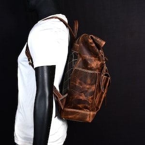 Personalized Leather Backpack | Leather Shoulder Bag | Handmade Leather ...