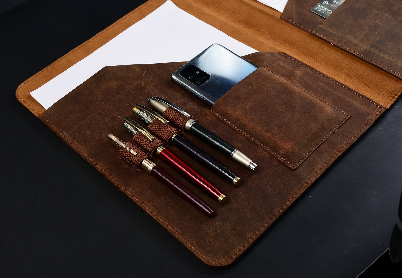 Personalized Leather Portfolio | Full-grain Notebook Cover | Custom ...