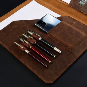 Personalized Leather Portfolio | Full-grain Notebook Cover | Custom ...