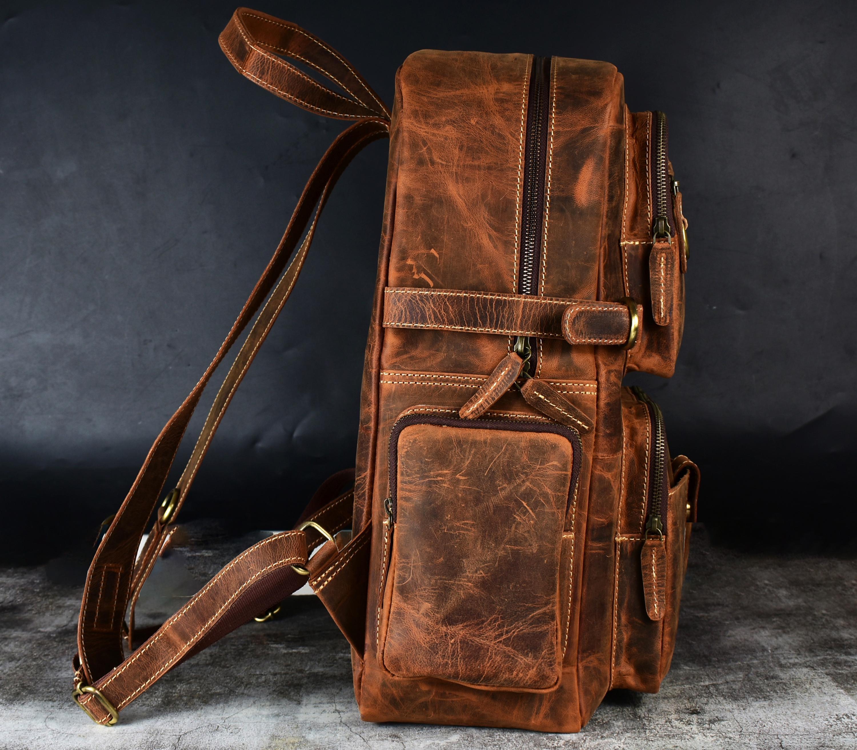 Vintage Leather Backpack, Full-grain Handmade (custom Monogram) - Etsy