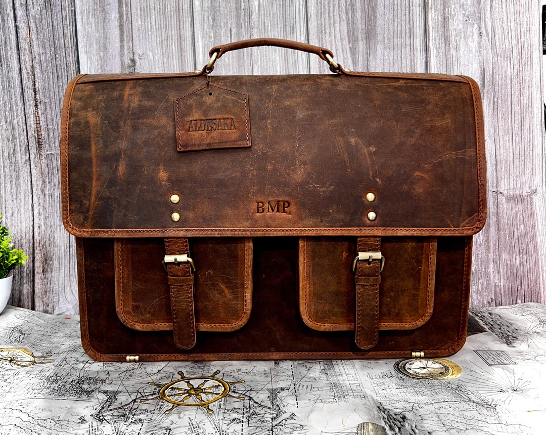 Leather Briefcases 18 Inch Laptop Messenger Bags for Men and Women Best ...