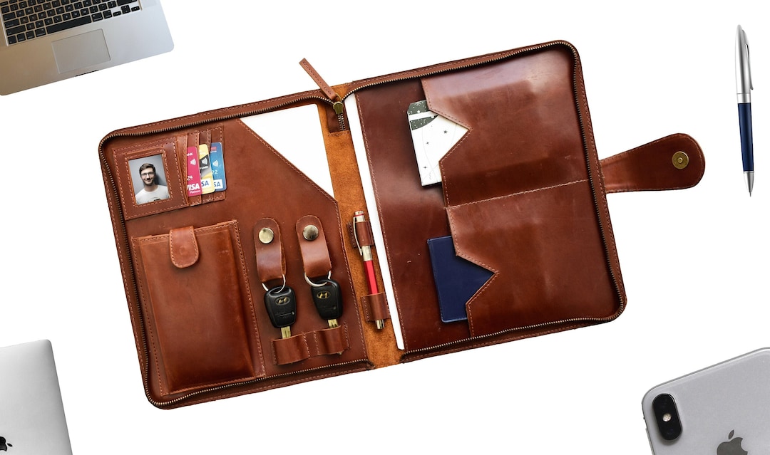 Custom Leather Portfolio Leather Padfolio Men Business Gift Leather ...